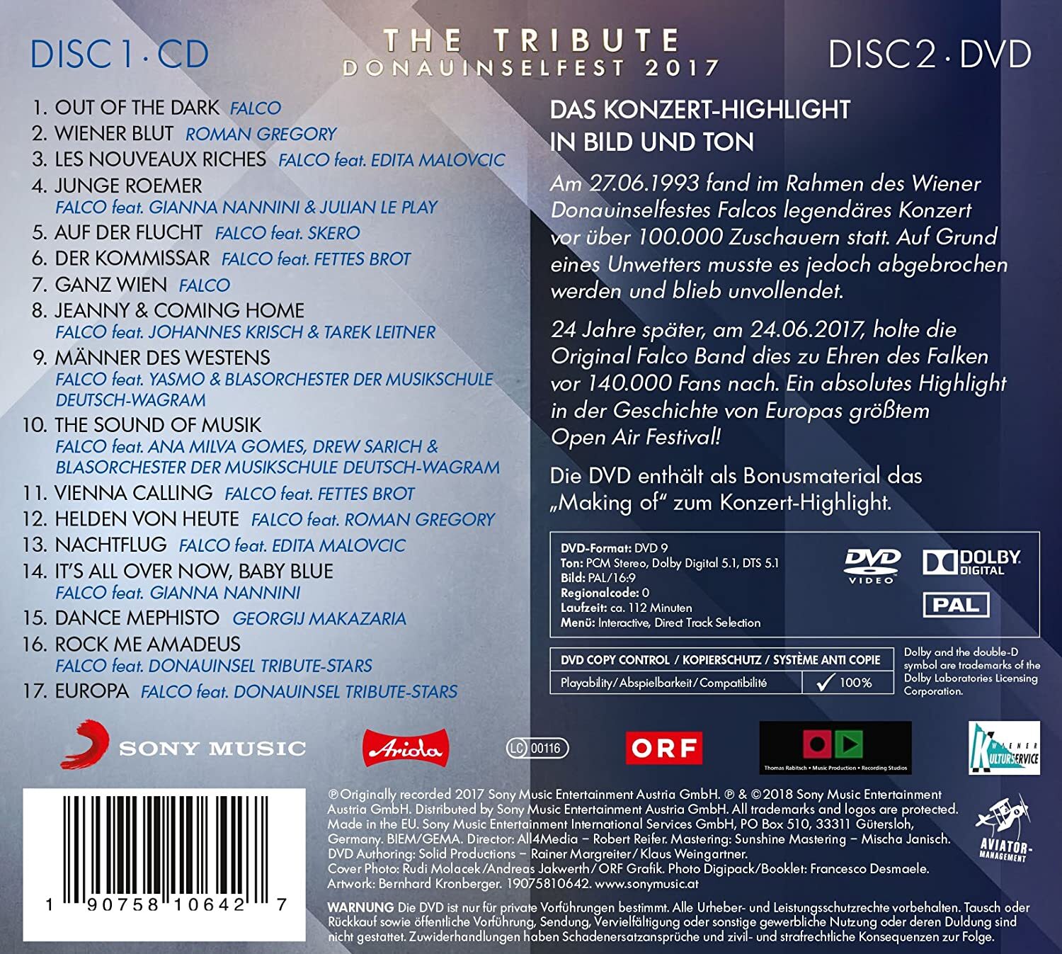 Falco Falco Coming Home - The Tribute Donauinselfest 2017 (CD+DVD) (CD ...