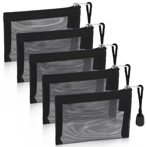 WLLHYF 5 Pack Mini Zipper Mesh Bags 3 x 4.5 Inch Nylon Makeup Organizer ...