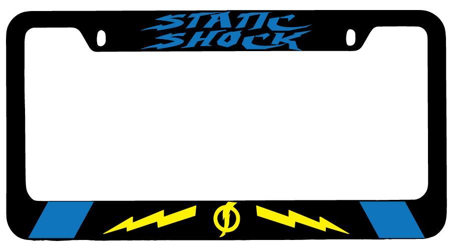 Static Shock Black METAL License Plate Frame Auto Accessory DC | eBay