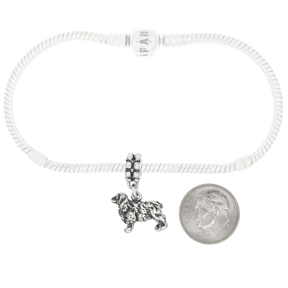 Sterling Silver Three Dimensional Cocker Spaniel Dog Dangle Bead Charm ...