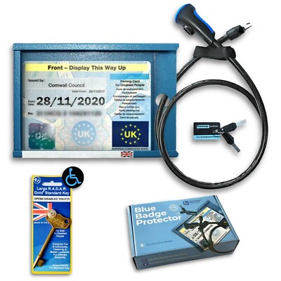 Blue Badge Protector Disabled Anti Theft Holder Lock And RADAR KEY ...