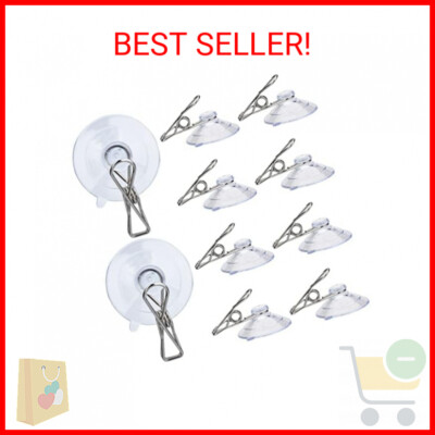 20 Pack Suction Cup Clips for Windows Clear 2" Suction Cups with Clips ...