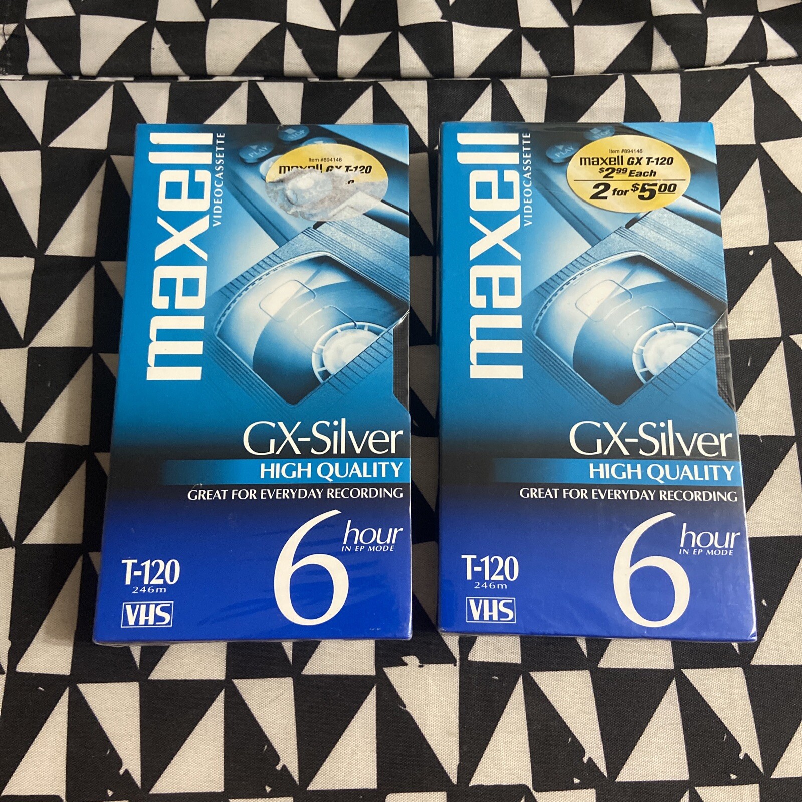 Maxell GX-Silver 6 Hours T-120 VHS Blank Tape - NEW SEALED Lot Of 2 ...