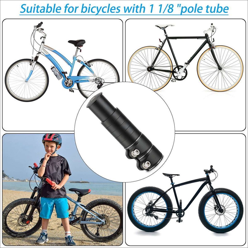 Mountain Bike Handlebar Front Fork Stem Riser Extender Extension Head ...