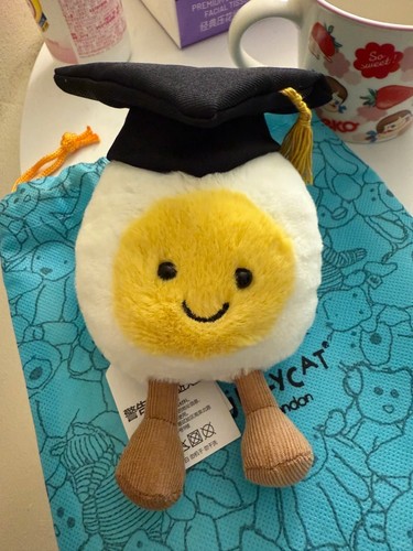 Amuseables Boiled Egg Graduation Cute Je Cat Soft Plush Toy Gift NWT | eBay