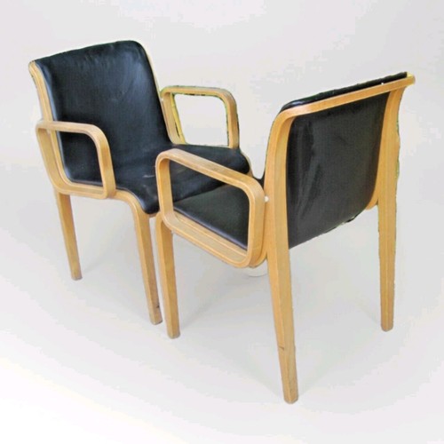 Pair of KNOLL Bentwood Office Dining / Chairs Vtg MCM 1972 Bill ...