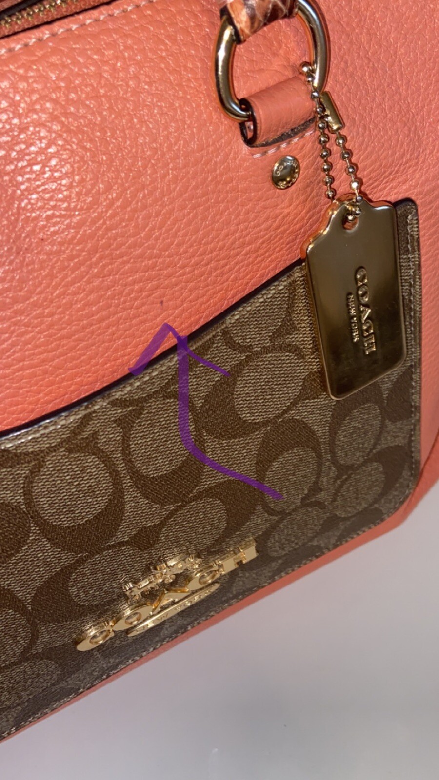 Coach Emma Satchel Leather & Signature Canvas Snakesk… - Gem