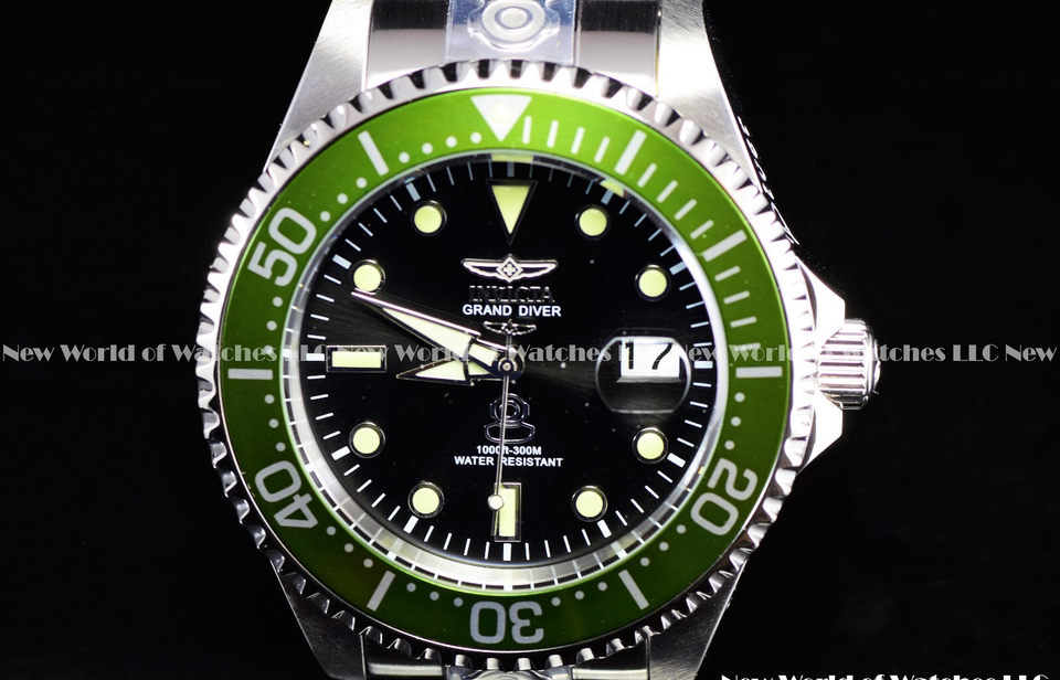 New Invicta Grand Diver NH35A Automatic Black Dial Men's SS Watch ...