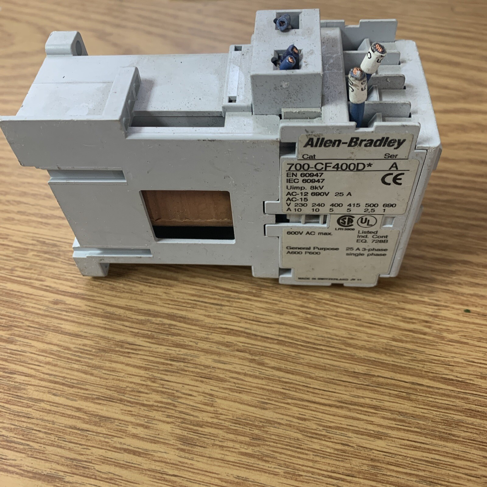 Allen Bradley 700-CF400D* Ser. A Control Relay Contactor 24V DC Coil ...