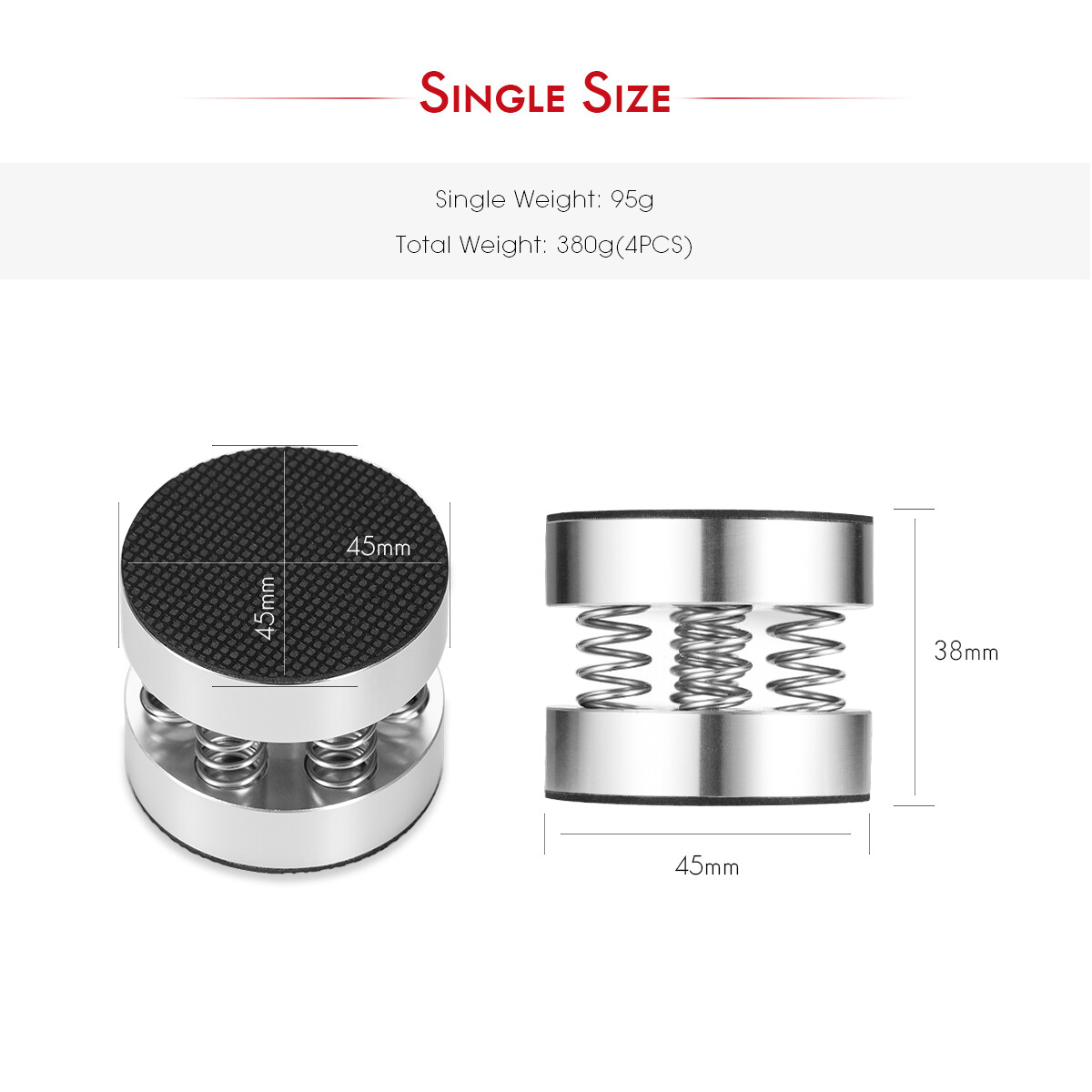 4PCS Aluminum Spring Speaker Spikes HiFi Amplifier Isolation Stand Feet ...