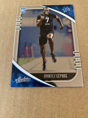 2020 PANINI ABSOLUTE #187 QUINTEZ CEPHUS ROOKIE DETROIT LIONS FOOTBALL ...