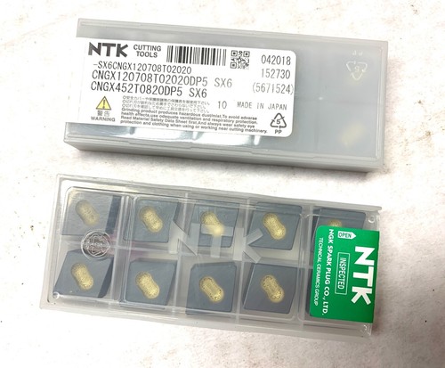NTK Ceramic Inserts - CNGX120708T02020DP5 SX6, CNGX452T0820DP5 - Qty ...