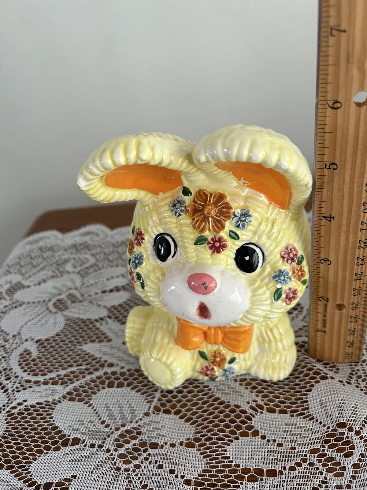 VINTAGE 1960’s HTF NAPCO Yellow Easter Bunny Figurine Planter RARE ...