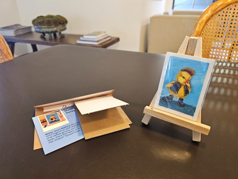 ACEO Original Painting, Punk Rock Duck, Fantasy Art, by Waya | eBay