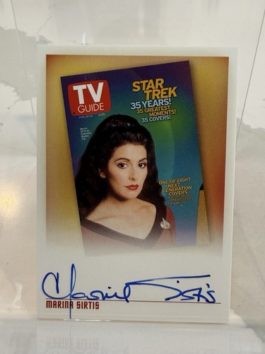 Marina Sirtis Hand Signed Star Trek Deanna Troi Autograph Card TVA1 TV ...