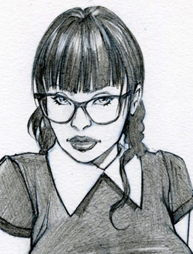 8,5x11" WEDNESDAY ADDAMS SK#3410 ORIGINAL PINUP GIRL ART by ALEX ...