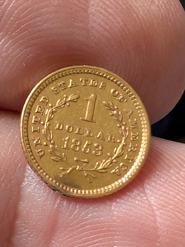 1853 Type 1 US 🇺🇸 Gold 1 Dollar Liberty Head Open Wreath 1 Dollar Coin ...