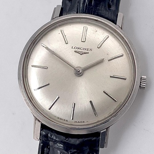 Longines Vintage Hand-Wind SS Dress Watch 25mm Silver 2-Hand Used | eBay