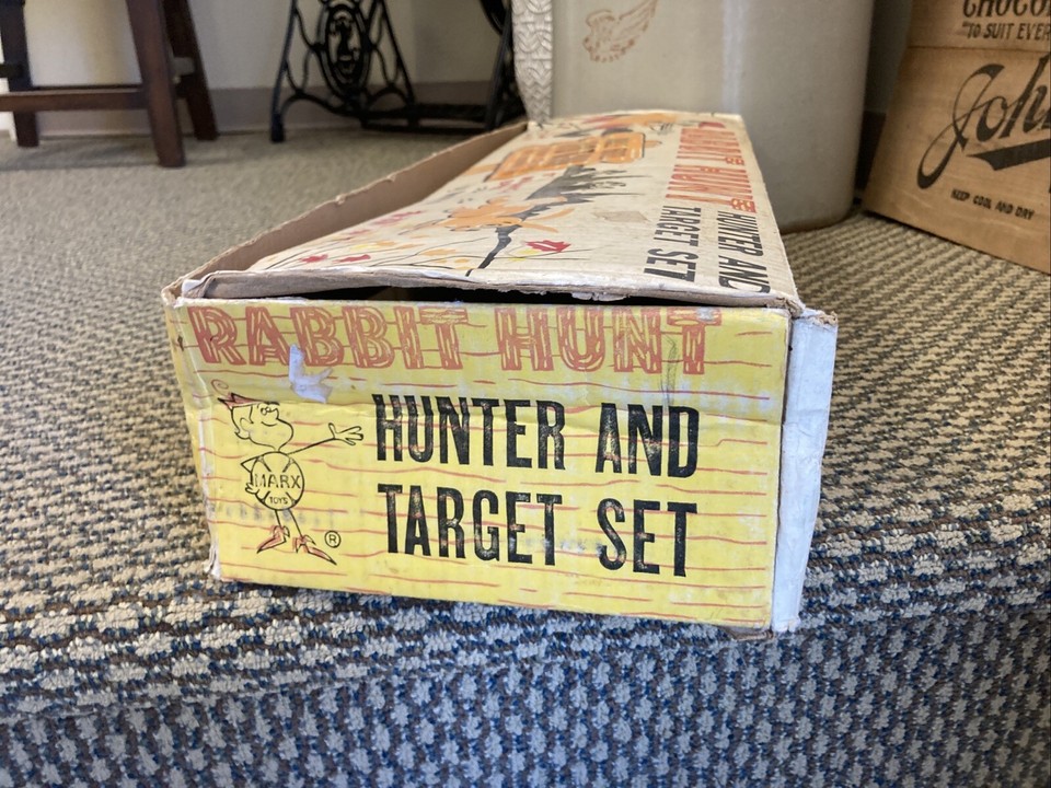 Vintage Marx Rabbit Hunt Hunter & Target Set BOX ONLY Double Barrel ...