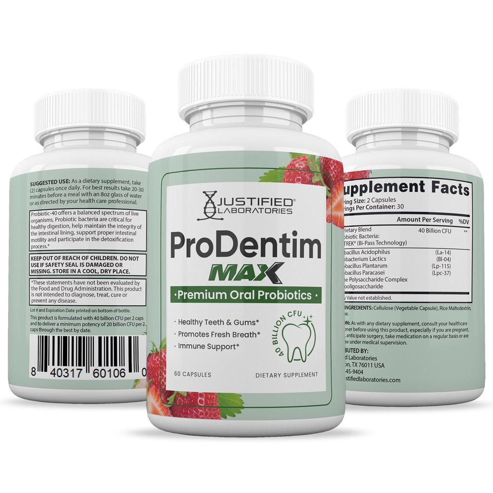 (2 Pack) Prodentim Max Oral Probiotics 40 Billion CFU Improve Teeth ...