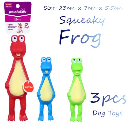 3x Squeaky Frogs Squeaker Noise Funny Dog Chew Play Pet Toys Puppy ...
