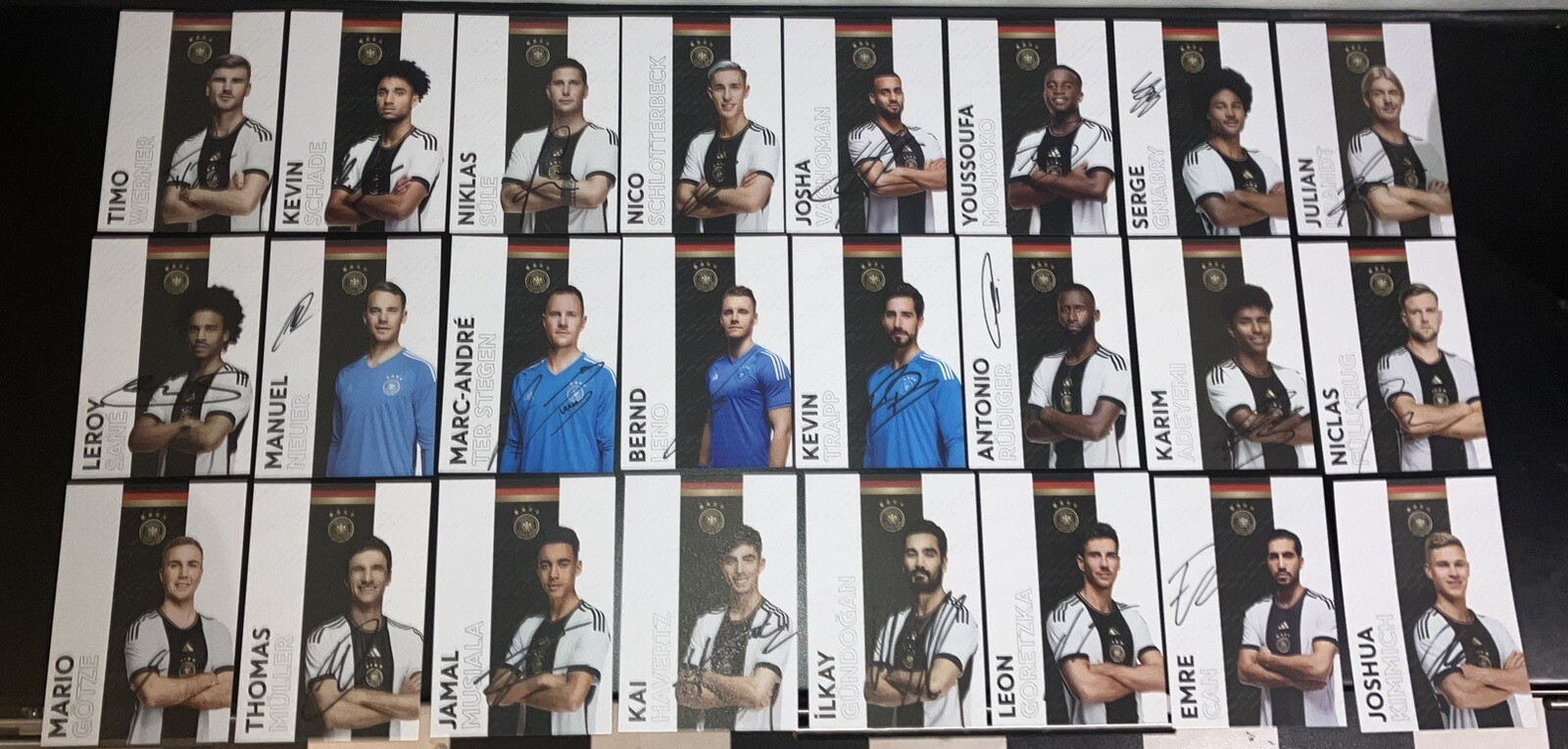 Jamal Musiala - Manuel Neuer - Thomas Müller Hand Signed DFB Autograph ...