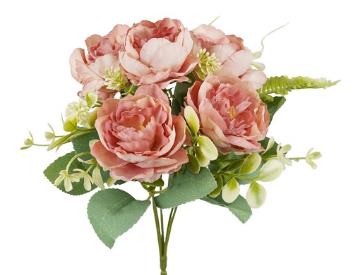 6-12 Pcs Artificial Peach color Flowers 30cm Ranunculus Bush For Party ...