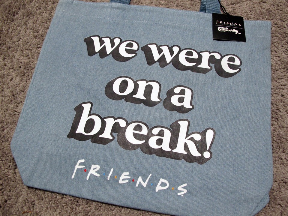 Cakeworthy x Friends WE WERE ON A BREAK Ross & Rachel Denim Tote Bag ...