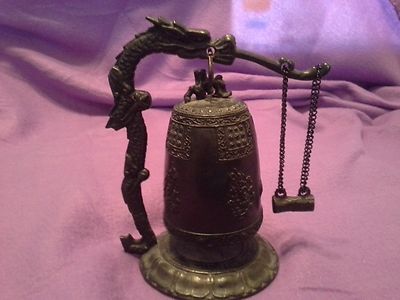 Tibetan Buddhist Prayer Gong Bell Dragon Asian Chinese Vintage | eBay