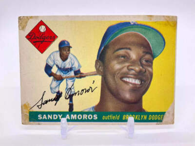 Sandy Amoros 1955 Topps Rookie Card #75 Brooklyn Dodgers PR #1 | eBay