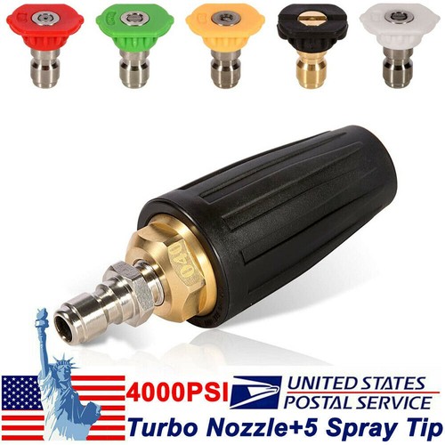 1/4" 3000PSI 2.5-4GPM High Pressure Washer Fast Rotating Turbo Nozzle ...