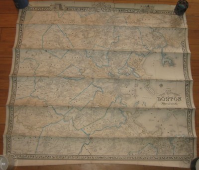Antique 1852 'MAP of the CITY & Vicinity of BOSTON MASSACHUSETTS' JB ...