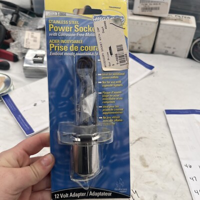 Marpac 7-0866 Boat Power Socket 12 Volt NO.7- Stainless Steel Marine ...