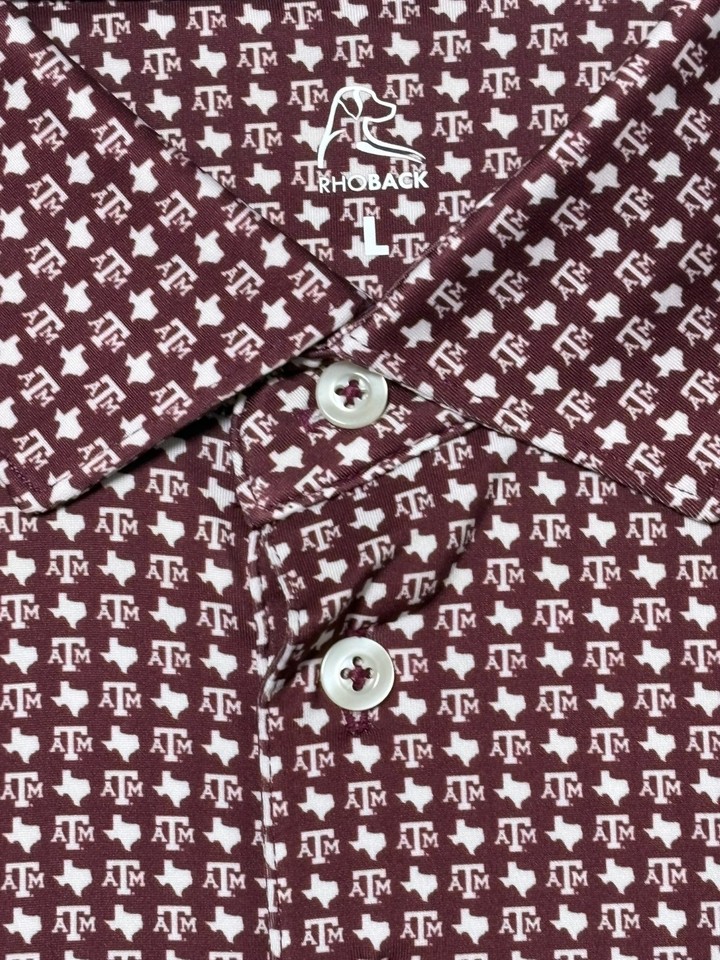 RHOBACK The Texas A&M Gig 'Em Aggies® Golf Men's Collegiate Polo sz ...