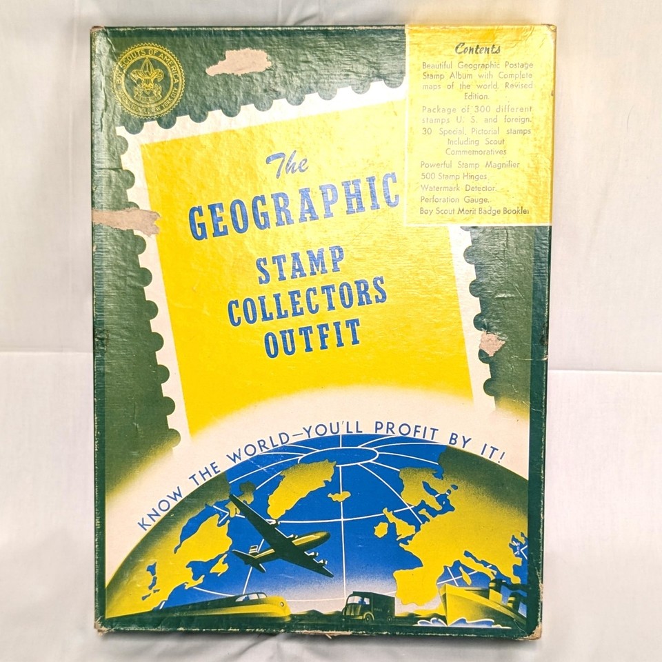 1950s Boy Scouts BSA Geographic Stamp Collectors Merit Badge Series w ...