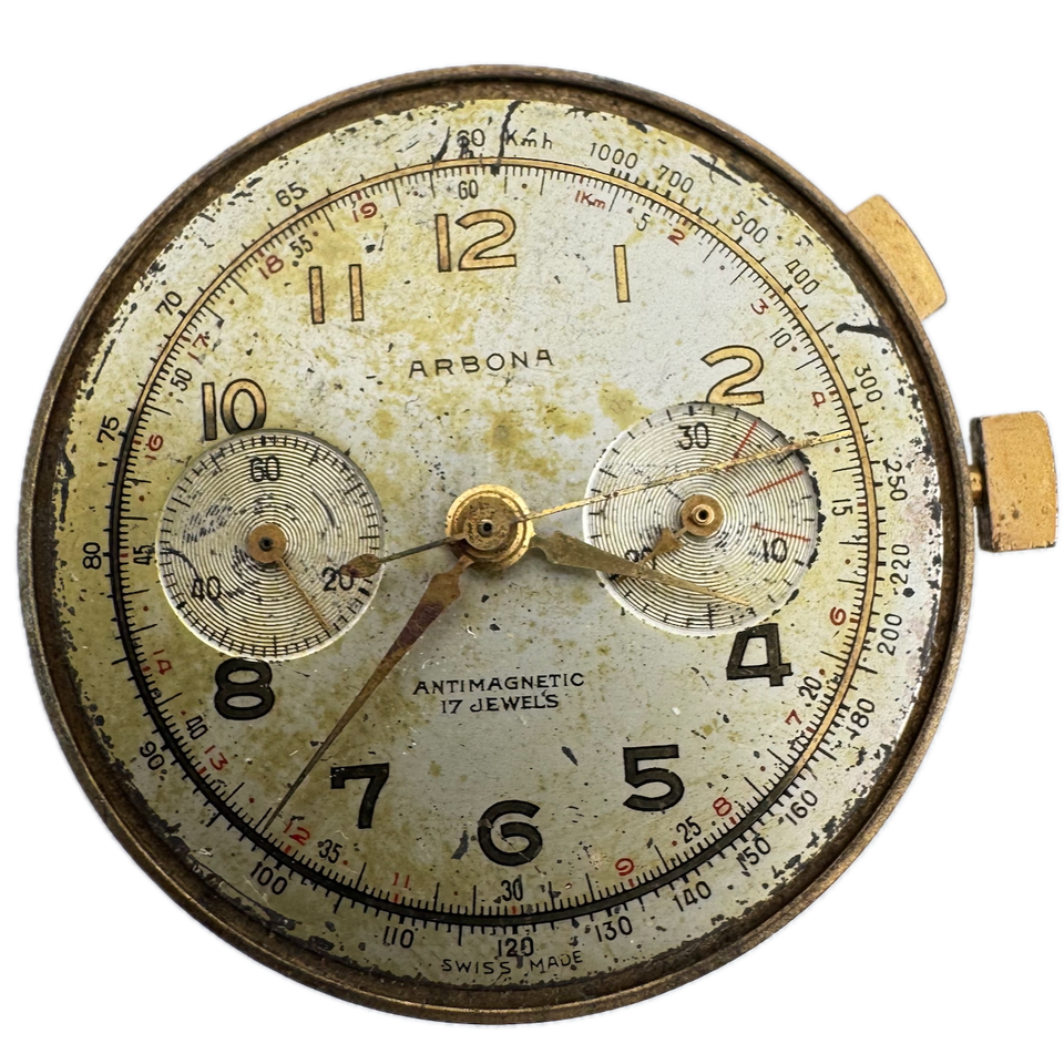 Vintage 35mm Arbona Bi-Compax Chronograph Men's Wristwatch Movement ...