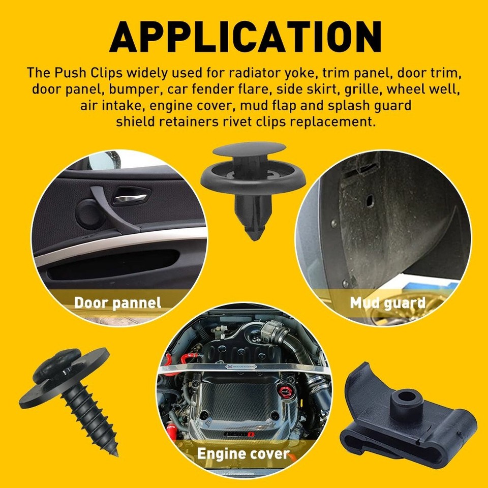 50X Under Engine Cover Clips Underbody Mudguards Shield Screws for ...