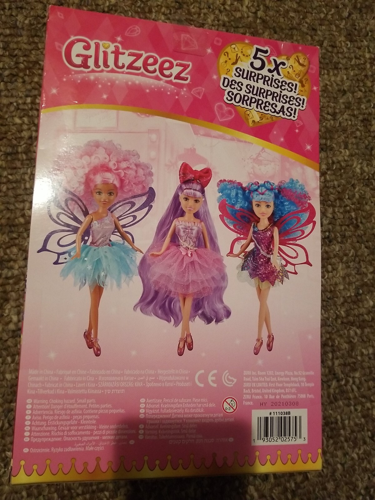 Glitzeez Hair Dreams Surprise Doll Set of 3 Pink Purple and Aqua Hair ...