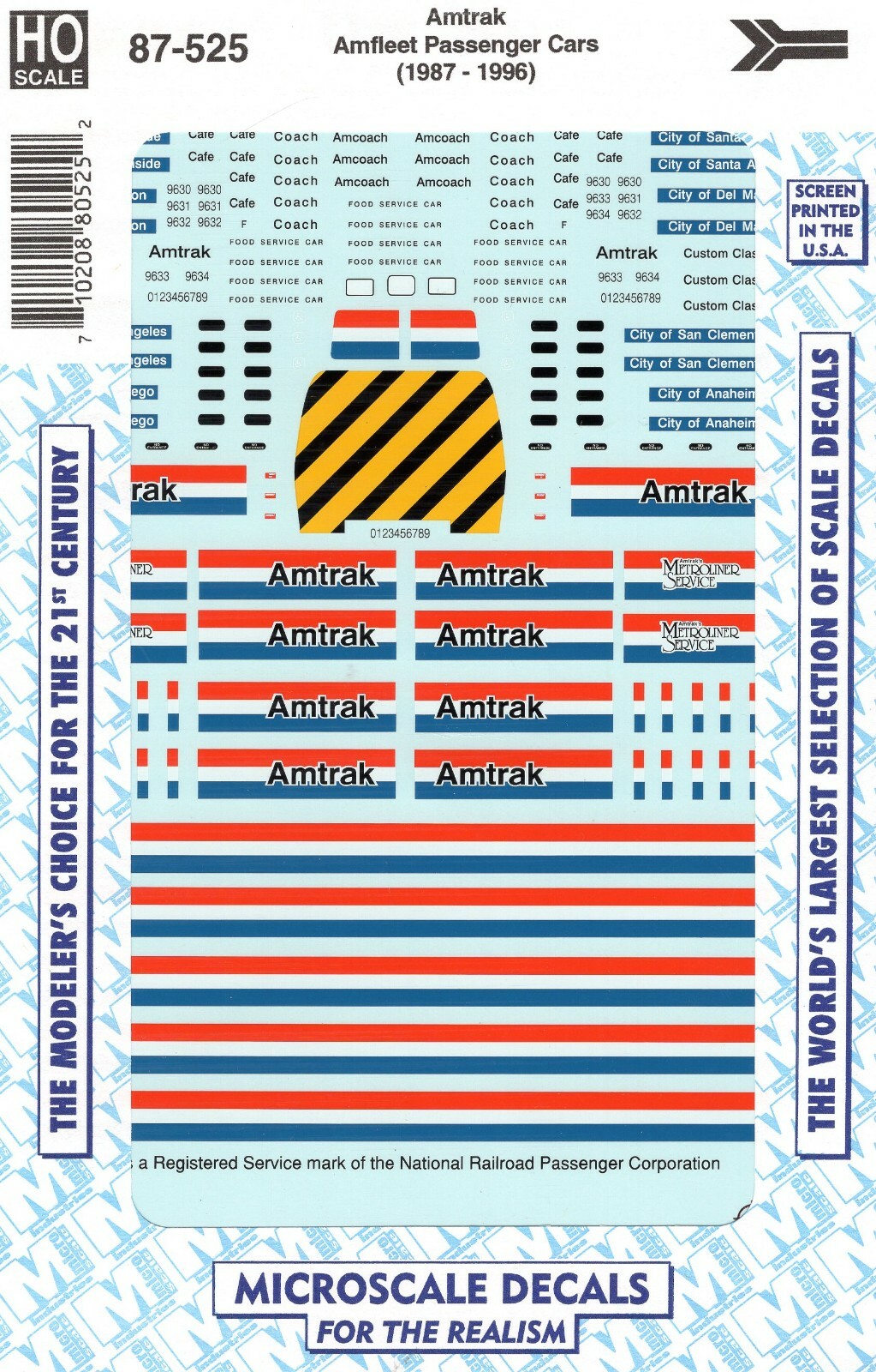 HO Scale Microscale 87-525 Amtrak Phase III Amfleet Passenger Cars ...