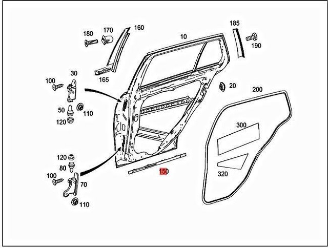 Mercedes-Benz 2046904062 Genuine OEM Factory Original Lower W'strip for ...