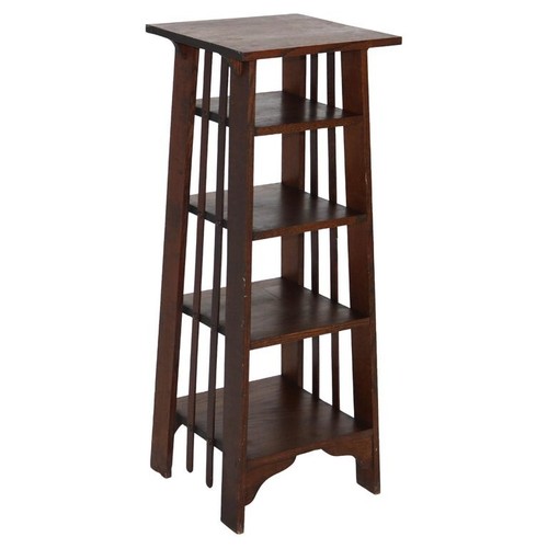 Antique Stickley School Arts & Crafts Mission Oak Slat Sided Magazine ...