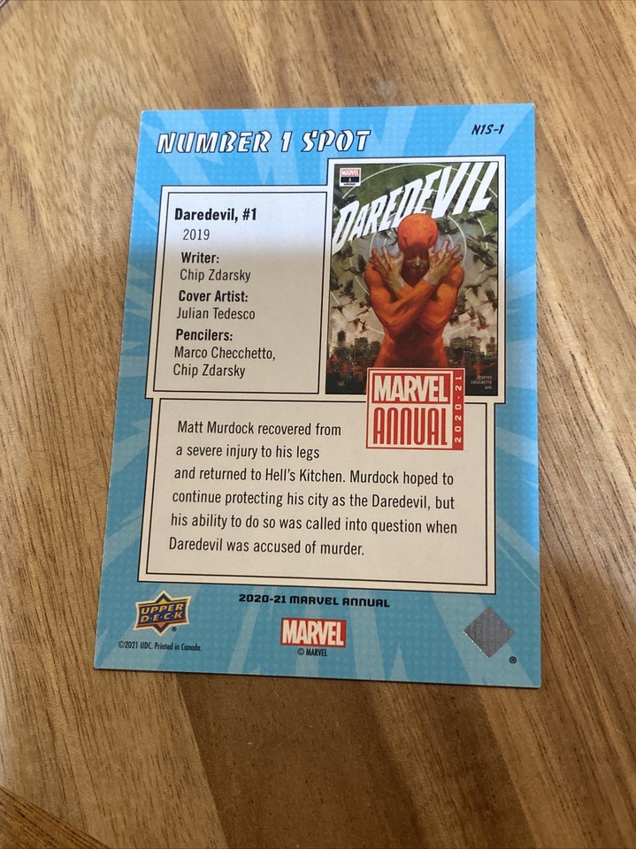 2020-21 Marvel Annual Number 1 Spot - N1S-1 Daredevil (2019) #1 | eBay