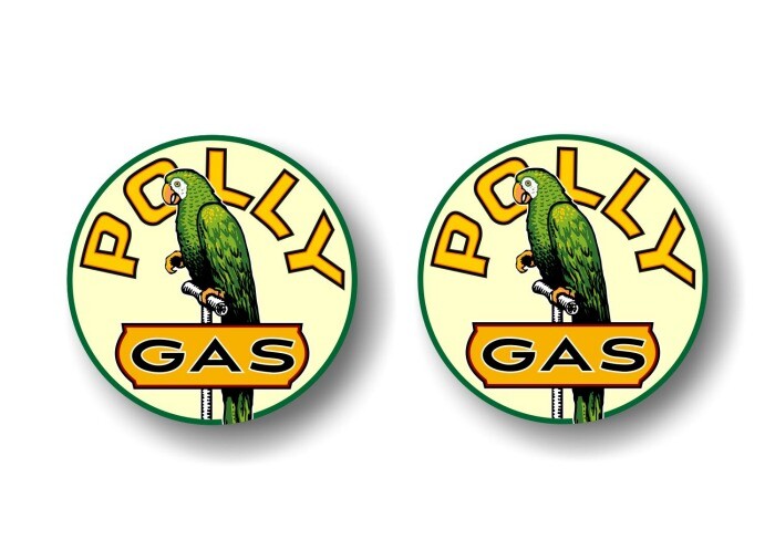 2 Vintage MDL# POLLGAS04 Gasoline Pump Decals Gas Station Sign Stickers ...