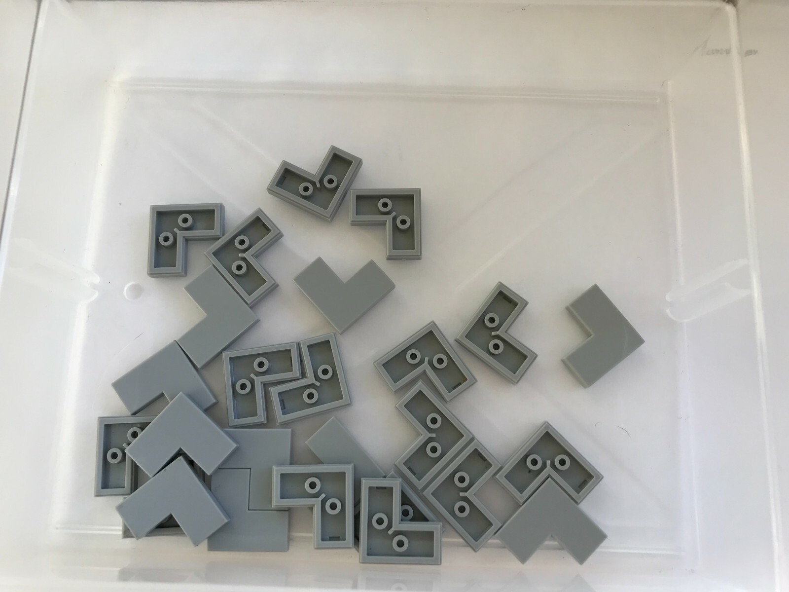 LEGO PARTS- NEW- #14719-LIGHT BLUISH GREY-TILE 2 X 2 CORNER-25 PIECES ...