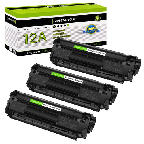 GREENCYCLE 3PK Q2612A 12A Toner For HP 12A LaserJet 1020 1022n 3050 ...