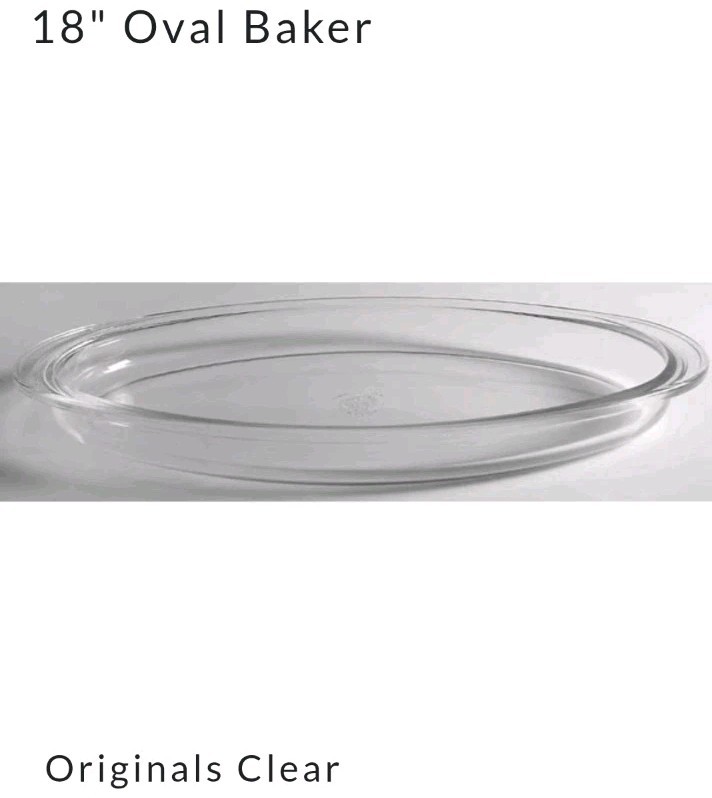 PYREX Originals Clear 3 Qt 1233 B-12 Oval Glass Casserole Baking Dish ...