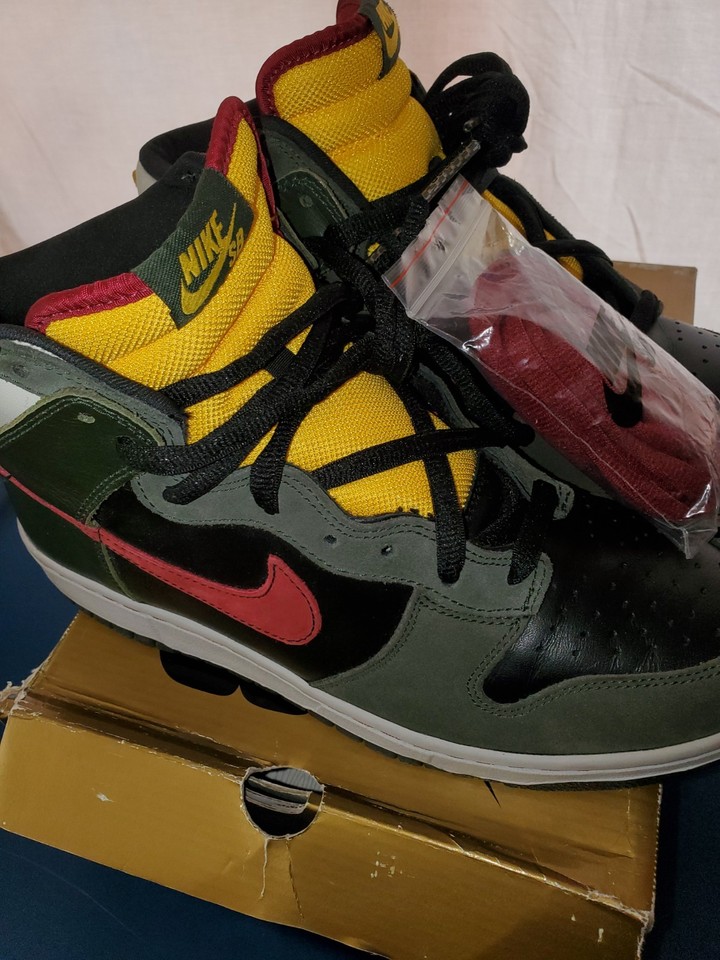 Nike Dunk High Premium SB 313171-361 Dark Army / Team Red | eBay