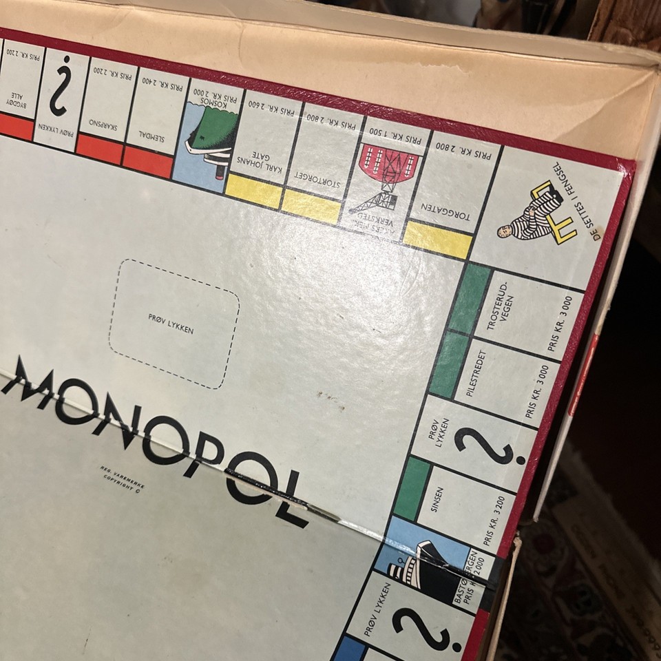 Vintage Swedish And Finnish Monopoly Board missing pieces | eBay