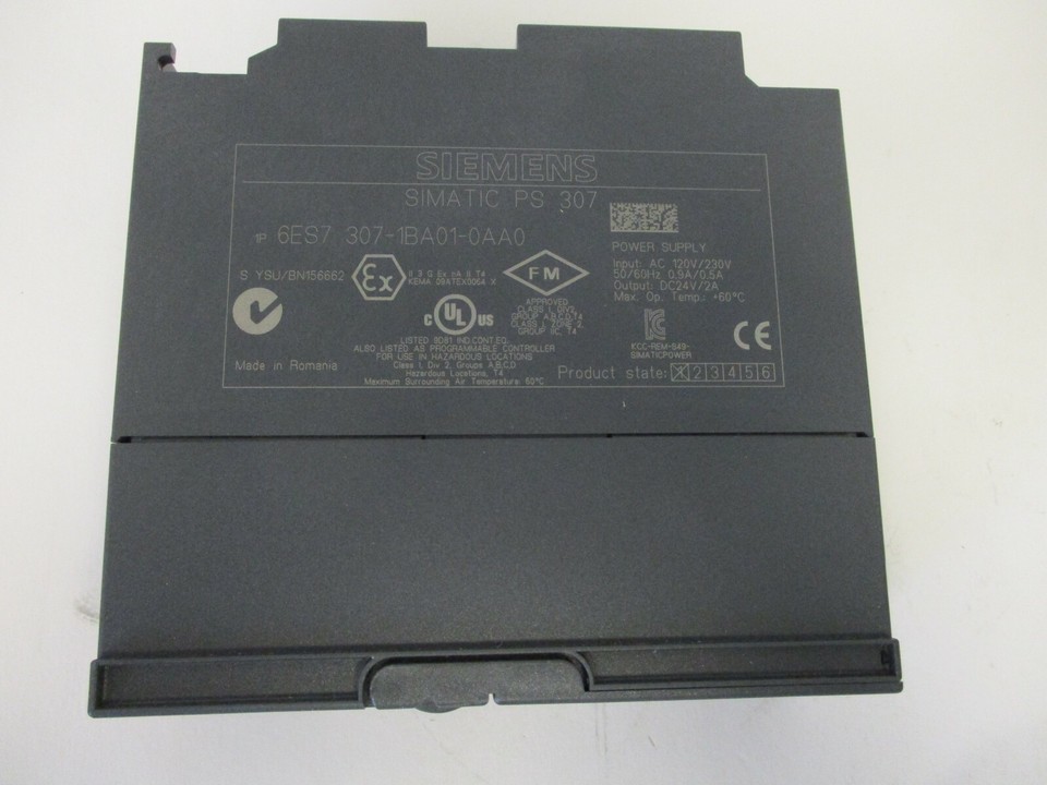 SIEMENS SIMATIC PS 307 6ES7 307-1BA01-0AA0 REGULATED POWER SUPPLY ...