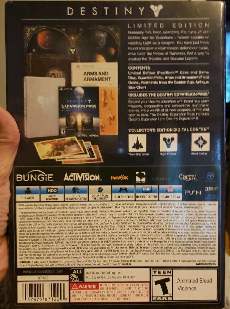 Destiny -- Limited Edition (Sony PlayStation 4, 2014) for sale online ...